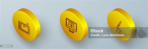 아이소메트릭 라인 그래픽 태블릿 디자인 프로그램이 있는 컴퓨터 및 페인트 브러시 아이콘을 설정합니다 벡터 3차원 형태에 대한 스톡 벡터 아트 및 기타 이미지 Istock