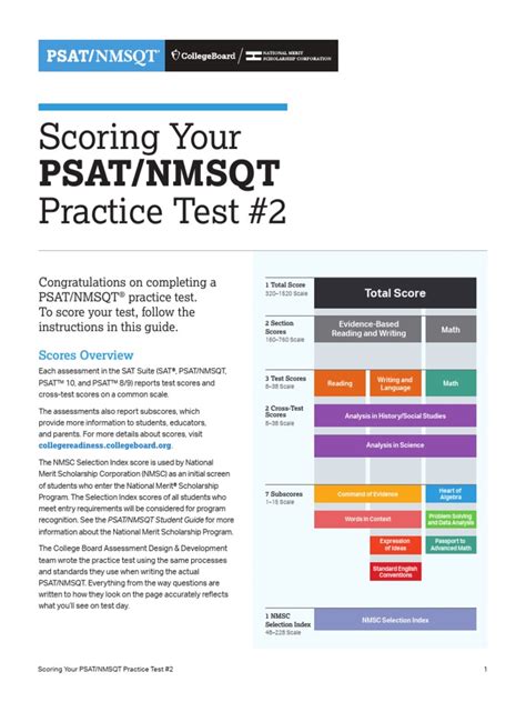 Scoring Psat Nmsqt Practice Test 2 Pdf Psat Nmsqt Evaluation Methods