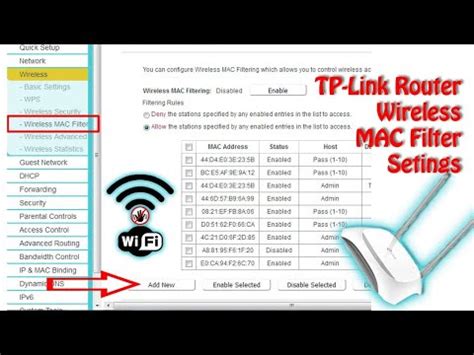 Tp Link MAC Address Filter Settings Wi Fi Security Mac Filter YouTube