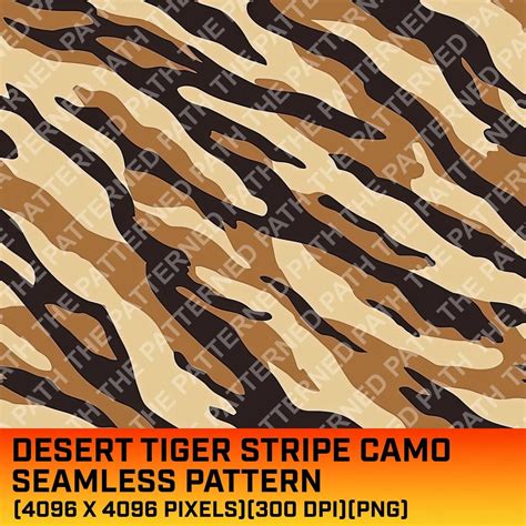 Vintage Arid Desert Tiger Stripe Camouflage Seamless Digital Pattern