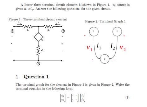 Solved A Linear Three Terminal Circuit Element Is Shown In Chegg Com