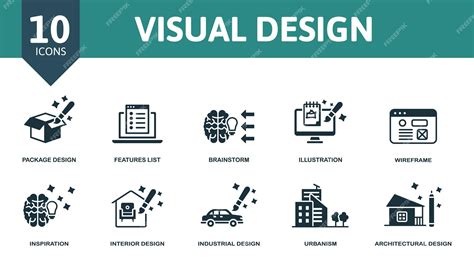 Premium Vector Visual Design Set Icon Editable Icons Visual Design Theme