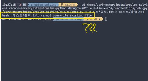 디버거 설정 후 bash cannot overwrite existing file