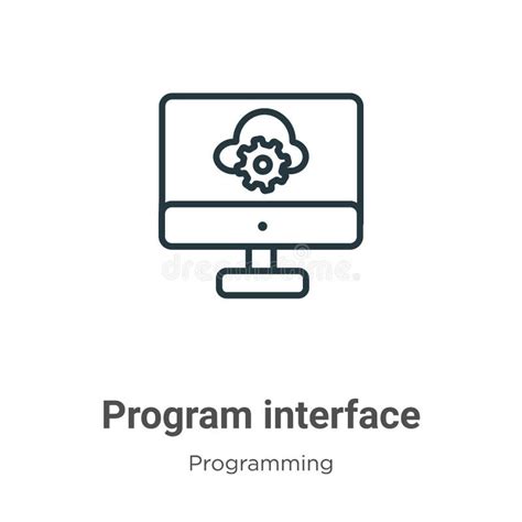 program interface outline vector icon thin line black program