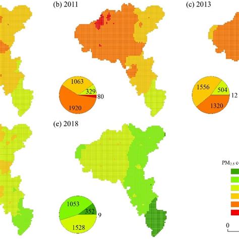 Spatial Variation Of Annual Average Pm2 5 Concentration A 2009 B