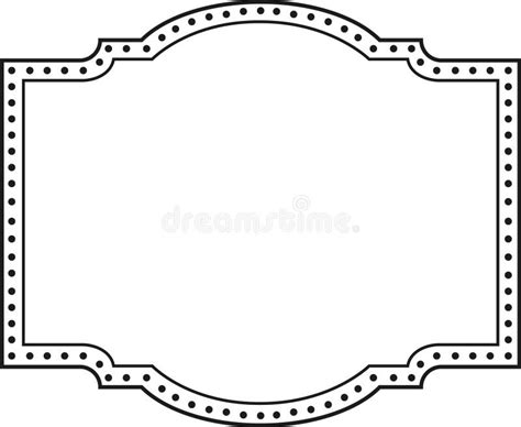 Rectangular Frame Boasting Dotted Lines Along Its Edges And Elegant Curved Corners Providing A