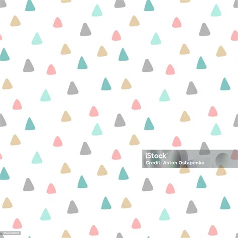 Boho 스타일에 삼각형의 완벽 한 패턴입니다 손으로 그린 만화 그림 어린이 배경 포장지 인사말 카드 초대장 베이비 샤워 휴가 대 한 인쇄로 사용 귀여운에 대한 스톡 벡터