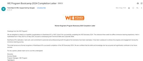 Hello Everyone Delighted To Inform That Ive Just Completed 6 Months In The Women Engineers