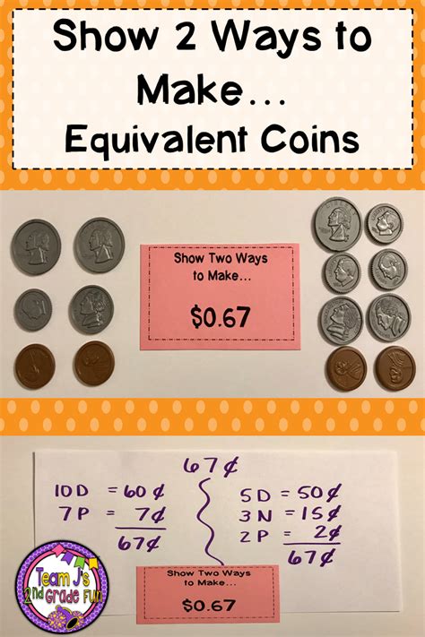 equivalent coins task cards math stations teaching money task cards