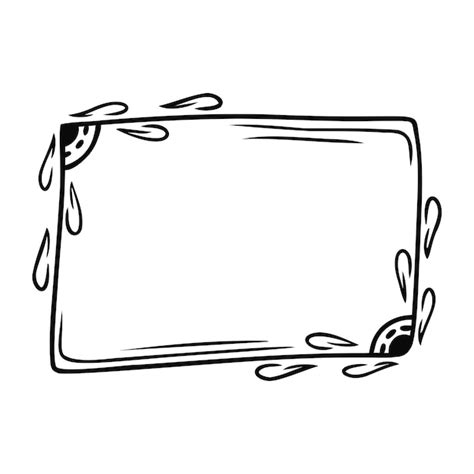 Premium Vector Hand Drawn Abstract Rectangular Frame With Natural Elements