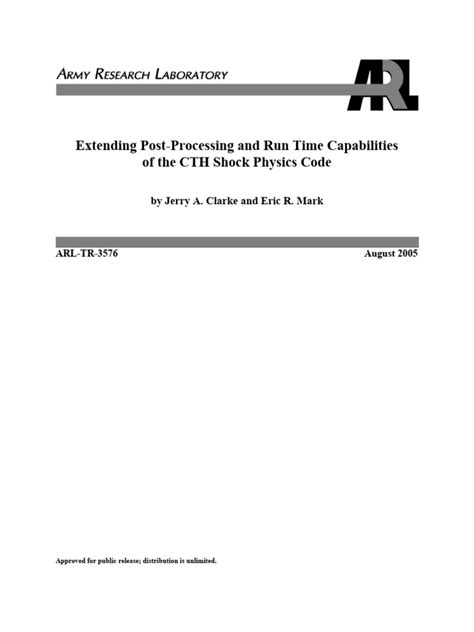 Extending Post Processing And Run Time Capabilities Of The Cth Shock