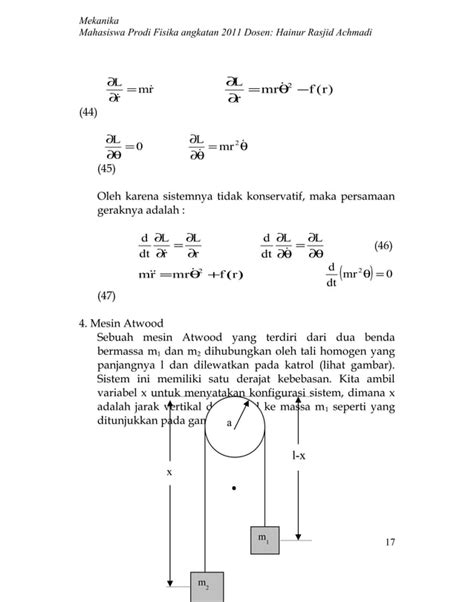Persamaan Lagrange Dan Hamilton Doc Persamaan Lagrange Dan Hamilton Doc
