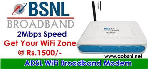 BSNL Broadband Regularized The ADSL WiFi Modem Price In Andhrapradesh And Telangana BSNL