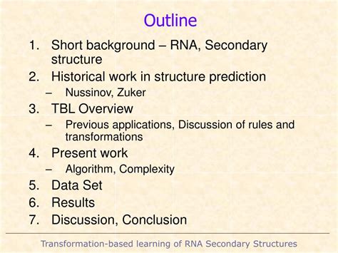 Ppt Rna Secondary Structure Prediction With Error Driven Transformation Based Learning Tbl