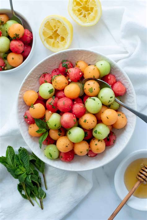 Honey Mint Melon Salad Wholefully