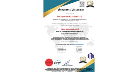 Solulab Earns Cmmi Level 3 Certification Setting A New Standard In