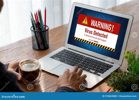 virus warning alert on computer screen detected modish cyber threat