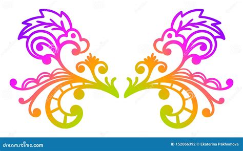 Abstract Curly Design Element Set Isolated Stock Vector Illustration