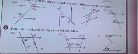 b 3 calculate the size of the angles marked with letters a b c