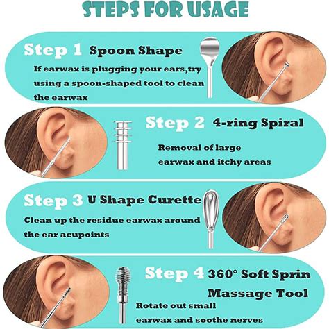 Ear Wax Removal Kit Ear Wax Removal 6 In 1 Ear Pick Tools Reusable Ear