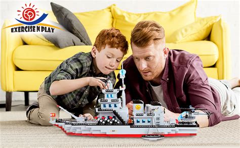 1163 Pieces Large Military Battleship Building Blocks Toy Set With