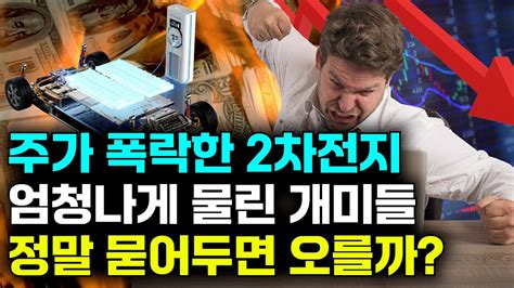 주가 폭락한 2차전지 엄청나게 물린 개미들 정말 묻어두면 오를까 Youtube
