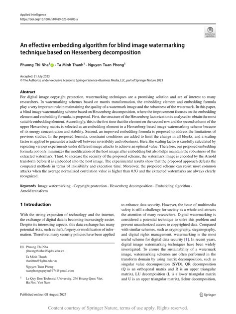 an effective embedding algorithm for blind image watermarking technique