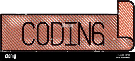 Colored Pencil Silhouette Label Text Of Coding Stock Vector Image And Art Alamy