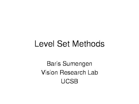 Ppt Level Set Methods