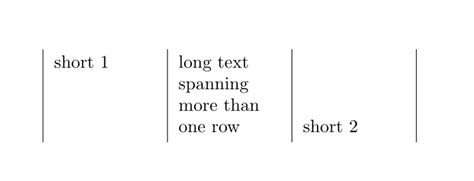 Different Vertical Alignment Of Text For Different Columns In Tabularx