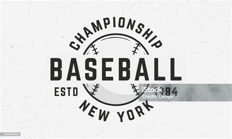 야구 선수권 대회 상징입니다 야구 기호 포스터 배너 템플릿입니다 흰색 배경에 격리된 야구공 벡터 엠블럼 야구에 대한 스톡 벡터