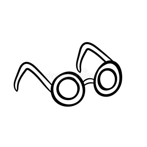 Reading Glasses Icon Vector Illustration In Doodle Style Stock Vector