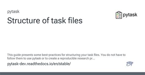 Structure Of Task Files Pytask 054 Documentation