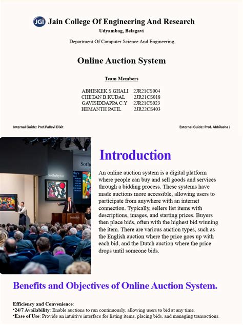 Introduction To Online Auction Systems Pdf Auction Information