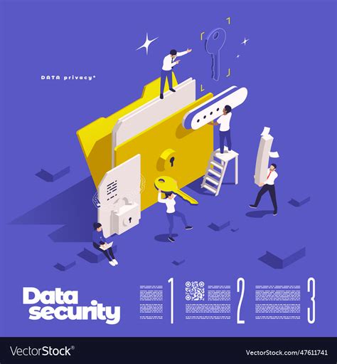Data Security Folder Composition Royalty Free Vector Image