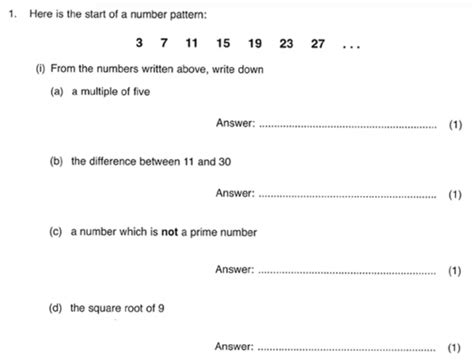 11 Plus 11 Maths Number Patterns And Sequences Past Paper Questions Page 8 Of 16 Pi