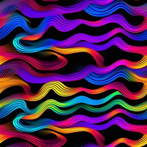 Premium Ai Image A Close Up Of A Colorful Wave Pattern On A Black Background Generative Ai