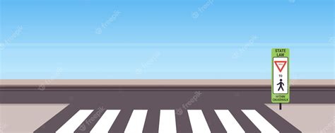 Premium Vector State Law Stop For Pedestrians In Crosswalk Sign And