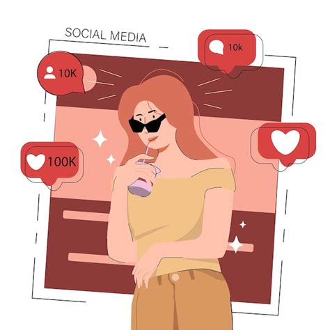 Premium Vector Young Fashionable Or Celebrity Girl Makes Selfie Along