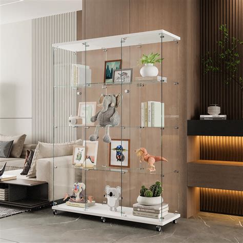 Glass Display Cabinets Mirror Display Cabinet With A Glass Doors And