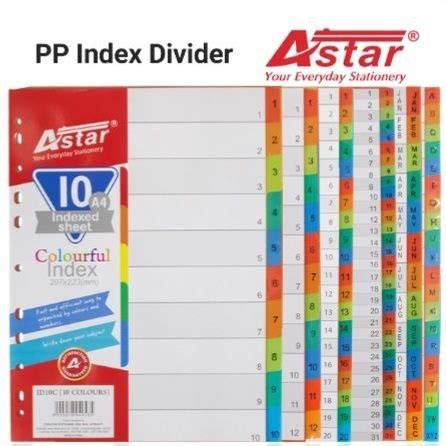 A PP Index Divider PP COLOR GREY Plastic Index Divider Assorted Shopee Malaysia