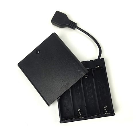 4aa Battery Holder With Usb Female And Switch