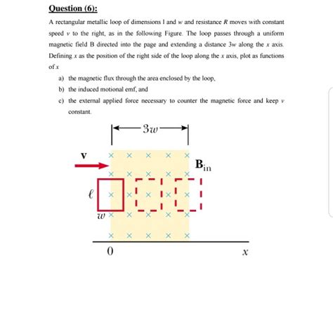 Solved Question 6 A Rectangular Metallic Loop Of