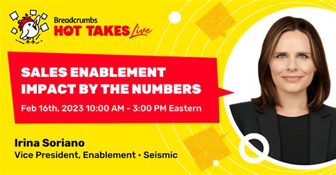 Sales Enablement Impact By The Numbers With Irina Soriano Breadcrumbs Revenue Acceleration