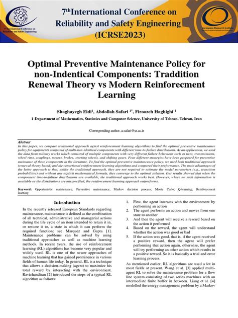 Optimal Preventive Maintenance Policy Download Free Pdf Applied Mathematics Systems Science