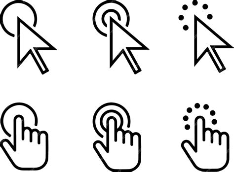 Premium Vector Pixel Perfect Icon Set Of Pointer Cursor Pointers Hand Click Mouse Arrow