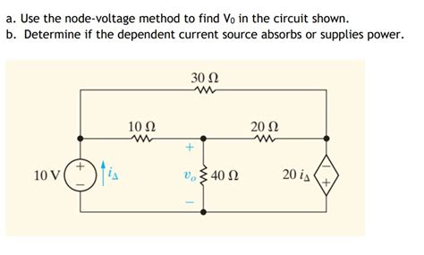 Solved A ﻿use The Node Voltage Method To Find V0 ﻿in The