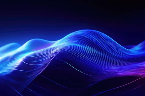 Premium Photo Beautiful Abstract Wave Technology Background With Blue Light Digital Wave