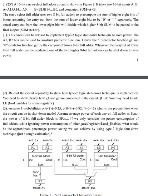 A Bit Carry Select Full Adder Circuit Is Chegg Com