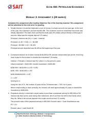 Module Assignment Docx ECON PETROLEUM ECONOMICS MODULE ASSIGNMENT MARKS